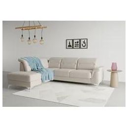 Sit & More Ecksofa SIT & MORE "Sinatra L-Form", grau (elephant), B:251cm H:85cm T:220cm, 100% Polyester, Sofas, Ecksofa, mit Ottomane, optional mit Kopfteilverstellung und Armteilfunktion