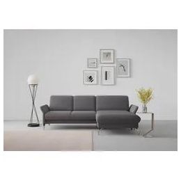 Sit & More Ecksofa SIT & MORE "Fashion L-Form", braun (espresso), B:253cm H:84cm T:165cm, Sofas, Ecksofa, wahlweise mit Kopfteilverstellung, Vorziehsitz, motorisch, Nickelf&uuml;&szlig;e