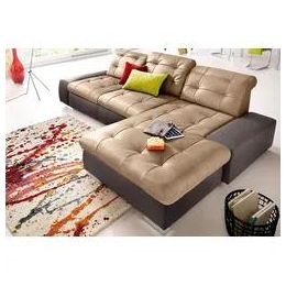 Sit & More Ecksofa SIT & MORE "Palomino L-Form", braun (mokka, cappuccino), B:284cm H:84cm T:109cm, Kunstleder SOFTLUX/Struktur (100% Polyester);Kunstleder SOFTLUX/Feinstruktur (100% Polyester);Kunstleder SOFTLUX/ NaturLEDER (echtes Rindsleder), Sofas, Ecksofa, wahlweise XL oder XXL und mit Bettfunktion