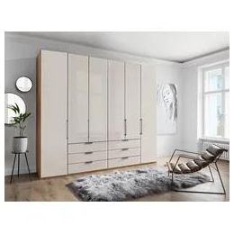 Kleiderschrank Wiemann "Monaco", braun (bianco, eiche, nachbildung, glas champagner), B:246,9cm H:216cm T:58cm, Floatglas, Holzwerkstoff, Schr&auml;nke, Kleiderschrank, mit Glasfront sowie hochwertige Beschl&auml;ge inkl. D&auml;mpfung