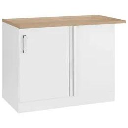 Eckunterschrank KOCHSTATION "KS-Gera", wei&szlig; (wei&szlig;, wei&szlig;), B:110cm H:85cm T:60cm, Holzwerkstoff, Schr&auml;nke, Eckunterschrank, Stellbreite 110 cm