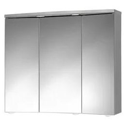 Spiegelschrank Jokey "Trava LED", grau (alufarben), B:75cm H:65cm T:22cm, MDF, Schr&auml;nke, Spiegelschrank Spiegelschrank mit Beleuchtung, 75 cm Breite