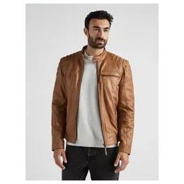 Bikerjacke JCC "3102127", Herren, Gr. 52, braun (cognac), Obermaterial: 100% Lammleder; Futter: 100% Baumwolle; &Auml;rmelfutter: 100% Polyester, Jacken