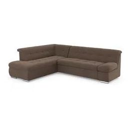 Ecksofa DOMO collection "Mona L-Form bequem und komfortabel, Breite 271cm, L-Form", braun (schlamm), B:271cm H:80cm T:213cm, Struktur fein 100% Polyester;Chenilleoptik 100% Polyester, Sofas, Ecksofa, wahlweise mit Bett- und Armlehnfunktion