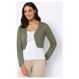 Bolero Inspirationen, Damen, Gr. 42, gr&uuml;n (khaki), 100% Baumwolle, unifarben, Strickjacken Bolero