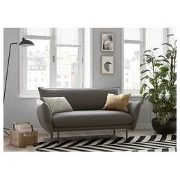 2-Sitzer OTTO HOME "Stine", grau, B:156cm H:86cm T:86cm, Struktur (100% Polyester);Struktur weich (85% Polyester/15% Nylon);Samtoptik (100% Polyester), Sofas, Besonderes Design durch Kissenoptik und Keder, by Morten Georgsen