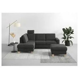 Ecksofa Home Affaire "Summer L-Form", grau (anthrazit), B:236cm H:91cm T:170cm, 95% Polyester, 5% Polyamid, Sofas, Ecksofa, mit Ottomane, wahlweise mit Bettfunktion und Bettkasten, Cord-Bezug