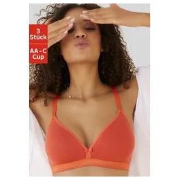 Bralette-BH Petite Fleur, Damen, Gr. 70, Cup A, orange (2xwei&szlig;, 1xmanderine), Jersey, Obermaterial: 75% Baumwolle, 15% Elasthan, 10% Polyester, BHs BH Triangel-BH Bralette, ohne B&uuml;gel im Triangel-Schnitt