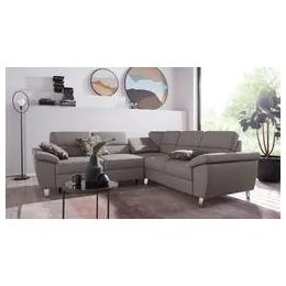 Sit & More Ecksofa SIT & MORE "Sorano L-Form", grau (hellgrau), B:249cm H:88cm T:229cm, Sofas, Ecksofa, wahlweise mit Bett- und Relaxfunktion, inkl. Bettkasten