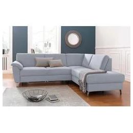 Sit & More Ecksofa SIT & MORE "Texel L-Form", grau (hellgrau), B:250cm H:87cm T:201cm, Kunstleder SOFTLUX;Luxus-Microfaser (100% Polyester), Sofas, Ecksofa, mit Federkern, wahlweise mit Bettfunktion und Bettkasten
