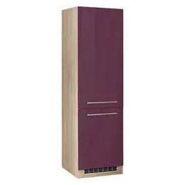 K&uuml;hlumbauschrank KOCHSTATION "KS-Eton", lila (aubergine hochglanz), B:60cm H:200cm T:60cm, Schr&auml;nke, f&uuml;r gro&szlig;en K&uuml;hlschrank, Nischenma&szlig; 178 cm