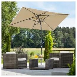 Rechteckschirm Schneider SCHIRME "Tunis", beige (natur), Obermaterial: 100% Polyester, Standschirme, abknickbar, ohne Schirmst&auml;nder