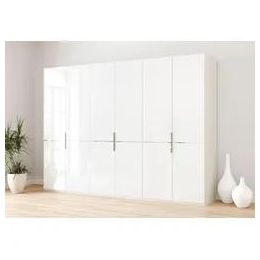 Kleiderschrank Musterring "Imola W", wei&szlig;, B:295,2cm H:236cm T:58cm, Floatglas, Holzwerkstoff, Schr&auml;nke, Kleiderschrank, Einlegeb&ouml;den und Kleiderstangen,mit Glast&uuml;ren und Aufleistung in Chrom