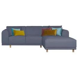 Ecksofa OTTO HOME "Maroon L-Form", blau, B:285cm H:82cm T:191cm, Struktur (100% Polyester);Struktur grob ( 100% POLYPROPYLEN;Struktur fein ( 100% Polyester), Sofas, Ecksofa, in skandinavischem Design, mit losen Kissen