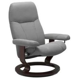 Relaxsessel stressless "Consul", grau (wild dove batick), B:76cm H:100cm T:71cm, Leder BATICK: BATICK ist ein leicht korrigiertes, durchgef&auml;rbtes und genarbtes M&ouml;belleder, bei dem die meisten Unebenheiten und Spuren in der Regel entfernt wurden.;Leder PALOMA: PALOMA ist ein durchgef&auml;rbtes Semianilin-M&ouml;belleder mit nat&uuml;rlicher Narbung.;ROHLEDER Stoff Q2 FARON: Ein fester zuverl&auml;ssiger Boucl&eacute; mit ei