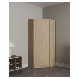 Eckkleiderschrank Priess "Barcelona Kleiderschrank Eckl&ouml;sung Raumwunder", braun (edelbuchefarben), B:78cm H:193cm T:78cm, Holzwerkstoff, Schr&auml;nke, Eckkleiderschrank, in 2 Tiefen Schrank Eckschrank Garderobe