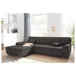 Ecksofa DOMO collection "Aversa, moderne Steppung, geschwungene Armlehnen, Breite 267cm", braun (espresso), B:267cm H:83cm T:178cm, Struktur weich (100% Polyester);Luxus-Microfaser (100% Polyester);Struktur (100% Polyester), Sofas, Ecksofa, L-Form, wahlweise mit Bettfunktion