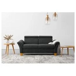 2,5-Sitzer Home Affaire "Lindgren", grau (anthrazit), B:185cm H:84cm T:93cm, 100% Polyester, Sofas, wahlweise mit TV-Funktion, links oder beidseitig, Kopfteilverstellung