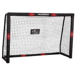 Fu&szlig;balltor Hudora "Pro Tect 180/240/300" Gr. 1, schwarz (schwarz, rot), Sport-Tore, B/H/L: 60cm x 120cm x 180cm, Stahl, B:60cm H:120cm L:180cm