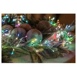 Konstsmide LED-Lichterkette "Weihnachtsdeko", silber (silberfarben), Dioden 360 Stk. Flammen 360 Stk., Kabell&auml;nge 5m x Gesamtl&auml;nge 8,6m, Lichterketten, Micro LED Lichterkette, Firecracker, mit langsamem RGB-Farbwechsel