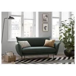 2-Sitzer OTTO HOME "Stine", gr&uuml;n, B:156cm H:86cm T:86cm, Struktur (100% Polyester);Struktur weich (85% Polyester/15% Nylon);Samtoptik (100% Polyester), Sofas, Besonderes Design durch Kissenoptik und Keder, by Morten Georgsen