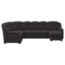 Wohnlandschaft COTTA "Marcus U-Form", schwarz, B:330cm H:99cm T:211cm, 100% Polyester, Sofas, Wohnlandschaft, wahlweise mit Bettfunktion & Stauraum