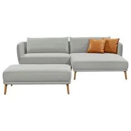 Sch&ouml;ner Wohnen Hocker "Pearl", grau (platin), B:125cm H:45cm T:70cm, 16% Baumwolle, 79% Polyester, 5% Polyacryl, SCH&Ouml;NER WOHNEN-KOLLEKTION, Hocker, Hocker, mit Holzfu&szlig;