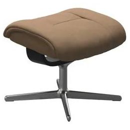 Fu&szlig;hocker stressless "Mayfair", braun (sand dinamica), B:55cm H:41cm T:39cm, Microfaser DINAMICA (88% Polyester, 12% Polyurethan), Hocker, Fu&szlig;hocker, mit Cross Base, Gr&ouml;&szlig;e S, M & L, Holzakzent Schwarz