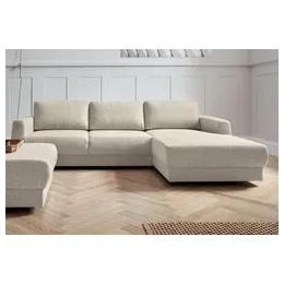 Ecksofa OTTO HOME "Hobro L-Form", beige, B:264cm H:80cm T:175cm, Luxus-Microfaser Lederoptik (100% Polyester);Struktur grob (100% Polyester);Samtoptik (100% Polyester), Sofas, Ecksofa, in 3 Bezugsqualit&auml;ten in vielen Farben, Design by Morten Georgsen