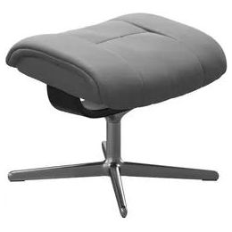 Fu&szlig;hocker stressless "Mayfair", grau (wild dove batick), B:55cm H:41cm T:39cm, Leder BATICK: BATICK ist ein leicht korrigiertes, durchgef&auml;rbtes und genarbtes M&ouml;belleder, bei dem die meisten Unebenheiten und Spuren in der Regel entfernt wurden., Hocker, Fu&szlig;hocker, mit Cross Base, Gr&ouml;&szlig;e S, M & L, Holzakzent Schwarz