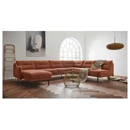 Wohnlandschaft OTTO HOME "Nordfyn U-Form", braun (cognac), B:323cm H:81cm T:239cm, Luxus-Microfaser Lederoptik (100% Polyester);Struktur weich (100% Polyester);100% NaturLEDER, Sofas, Wohnlandschaft, edles Design in 3 Bezugsqualit&auml;ten, Design by Morten Georgsen