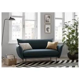 2-Sitzer OTTO HOME "Stine", blau, B:156cm H:86cm T:86cm, Struktur (100% Polyester);Struktur weich (85% Polyester/15% Nylon);Samtoptik (100% Polyester), Sofas, Besonderes Design durch Kissenoptik und Keder, by Morten Georgsen