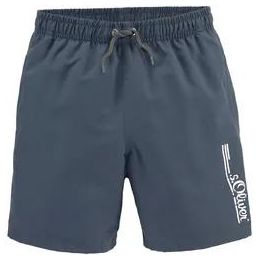 Badeshorts s.Oliver "Philip Kids", Jungen, Gr. 158/164, N-Gr, blau (marine), Polyester, kontrastfarbene Details, unifarben, Badehosen Badeshorts, im schlichten Design