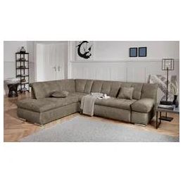 Ecksofa DOMO collection "Mona L-Form bequem und komfortabel, Breite 271cm, L-Form", braun (schlamm), B:271cm H:80cm T:213cm, Struktur fein 100% Polyester;Chenilleoptik 100% Polyester, Sofas, Ecksofa, wahlweise mit Bett- und Armlehnfunktion