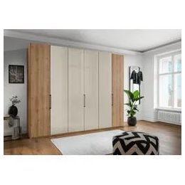 Kleiderschrank Wiemann "Monaco", braun (bianco, eiche, nachbildung, glas champagner), B:295,2cm H:236cm T:58cm, Floatglas, Holzwerkstoff, Schr&auml;nke, Kleiderschrank, mit Teil-Glasfront sowie hochwertige Beschl&auml;ge inkl. T&uuml;rd&auml;mpfung