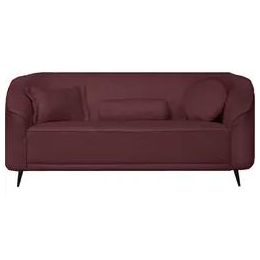 3-Sitzer Home Affaire "Ashly", rot (weinrot), B:184cm H:81cm T:80cm, 93% Polyester, 6% Acryl, 1% Baumwolle, Sofas, in 3 Bezugsvarianten, Boucl&eacute;, Samtoptik und Struktur weich.
