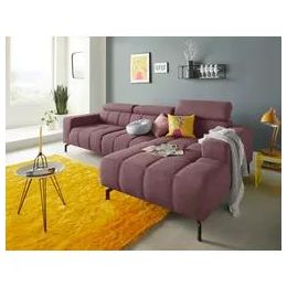 Ecksofa DOMO collection "Cunelli tolle Sitzn&auml;hte als Designelement, fester Sitzkomfort, L-Form", lila (beere), B:292cm H:79cm T:175cm, Sofas, Ecksofa, wahlweise mit 6-fach verstellbarer Kopfteilverstellung, bodenfrei