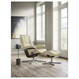 Relaxsessel stressless "Mayfair", beige (vanilla paloma), B:79cm H:102cm T:73cm, Leder PALOMA: PALOMA ist ein durchgef&auml;rbtes Semianilin-M&ouml;belleder mit nat&uuml;rlicher Narbung., Sessel, Relaxsessel, mit Hocker, mit Cross Base, Gr&ouml;&szlig;e S, M & L, Holzakzent Wenge
