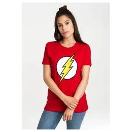 T-Shirt logoshirt "Flash Logo", Damen, Gr. XL, rot, 100% Baumwolle, bedruckt, normal, Rundhals, Shirts T-Shirt, mit lizenzierten Originaldesign