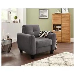 Sit & More Sessel SIT & MORE "Varese", grau (fango), B:99cm H:91cm T:90cm, Struktur fein (100% Polyester);Flachgewebe (95% Polyester, 5% Polyamid);Luxus-Microfaser ALTARA NUBUCK (100% Polyester), Sessel, Sessel, inklusive Federkern