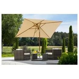 Sonnenschirm Schneider Schirme "Malaga", beige (natur), Obermaterial: 100% Polyester, Standschirme, abknickbar, ohne Schirmst&auml;nder