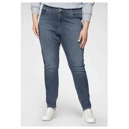 Levi's Skinny-fit-Jeans LEVI'S PLUS "311 PL SHAPING SKINNY *D", Damen, Gr. 16 (48), L&auml;nge 28, blau (mid, blau, used), Denim/Jeans, Obermaterial: 60% Baumwolle, 23% Viskose, 16% Polyester, 1% Elasthan, skinny fit kn&ouml;chellang, Jeans, figurformend mit Stretch