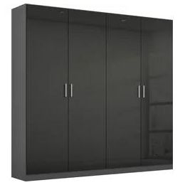 Dreht&uuml;renschrank Rauch "Kleiderschrank Schrank Garderobe Schlafzimmerschrank CELLE", grau (graumetallic, hochglanz effektgrau, griffe alu), B:181cm H:197cm T:54cm, Holzwerkstoff, Schr&auml;nke, Dreht&uuml;renschrank, in 4 Breiten und 2 H&ouml;hen, optional mit Schubk&auml;sten MADE IN GERMANY