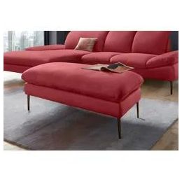 Hocker W.Schillig "enjoy&MORE", rot (ruby rot z59), B:106cm H:45cm T:71cm, Chenille-Flachgewebe R66 (85% Polyester, 15% Nylon);Longlife Xtra-Leder Z59: Glattleder mit modischer Pr&auml;gung. Hautst&auml;rke 0, 9 - 1, 1 mm;Stoff S37 (100% Polyester), Hocker, Hocker, F&uuml;&szlig;e bronze pulverbeschichtet, Breite 106 cm