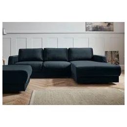 Ecksofa OTTO HOME "Hobro L-Form", gr&uuml;n, B:264cm H:80cm T:175cm, Luxus-Microfaser Lederoptik (100% Polyester);Struktur grob (100% Polyester);Samtoptik (100% Polyester), Sofas, Ecksofa, in 3 Bezugsqualit&auml;ten in vielen Farben, Design by Morten Georgsen