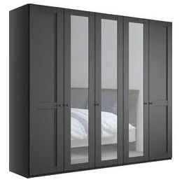 Kleiderschrank Wiemann "G&ouml;teborg, mit 95 &Ouml;ffnungswinkel, Made in Germany", grau (graphit, dekor, kristallspiegel), B:246,3cm H:216cm T:58cm, Glas, Holzwerkstoff, Schr&auml;nke, Kleiderschrank, inkl. Spiegel und T&uuml;rend&auml;mpfung, moderner Landhausstil