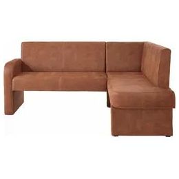 Eckbank Home Affaire "Umag", braun (cognac), B:190cm H:89cm T:140cm, Holzwerkstoff, Massivholz, Polyester, Sitzb&auml;nke, Eckbank, Sitz und R&uuml;cken gepolstert, verschiedene Qualit&auml;ten