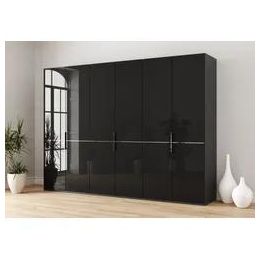 Kleiderschrank Musterring "Imola W", grau (graphit), B:295,2cm H:216cm T:58cm, Floatglas, Holzwerkstoff, Schr&auml;nke, Kleiderschrank, Einlegeb&ouml;den und Kleiderstangen,mit Glast&uuml;ren und Aufleistung in Chrom