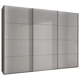 Schwebet&uuml;renschrank Wiemann "Kos", grau (havanna, dekor, glas kieselgrau), B:278,9cm H:217cm T:67cm, Glas, Holzwerkstoff, Schr&auml;nke, Schwebet&uuml;renschrank, mit Schattenfuge