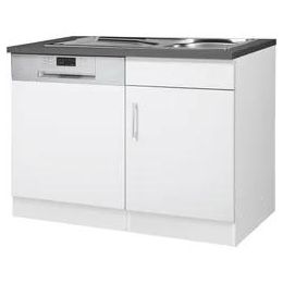 Sp&uuml;lenschrank KOCHSTATION "KS-Paris", wei&szlig; (wei&szlig;, wei&szlig;), B:110cm H:85cm T:60cm, Holzwerkstoff, Schr&auml;nke, Sp&uuml;lenschrank